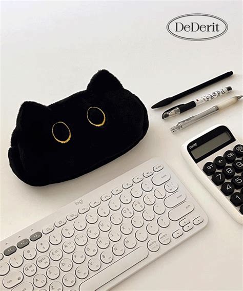 주문폭주 귀여운 깜냥이 검은 고양이 인형 필통 문구 펜케이스 화장품 파우치 친구 조카 입학 졸업 새학기 생일 선물 에이블리