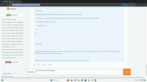 How To Clear Input Fields In Javascript Youtube