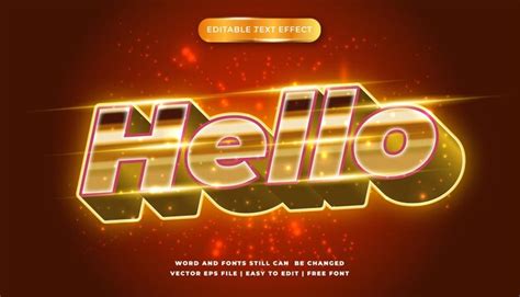 Premium Vector Hello Editable Text Effect Premium Vector Hello Editable Text Effect
