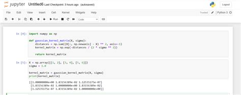 Calculating Gaussian Kernel Matrix Using Numpy Askpython