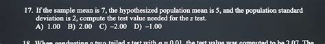 Solved If The Sample Mean Is 7 ﻿the Hypothesized