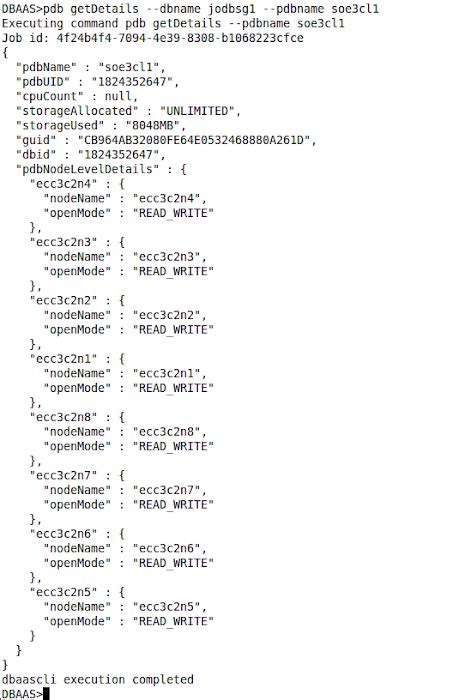 using dbaascli to manage oracle cdb and pdb s with exadata cloud at