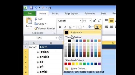 Make Flash Cards From Excel