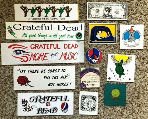 Vintage Grateful Dead Jerry Stickers Bakers Dozen13 Original Dead Tour