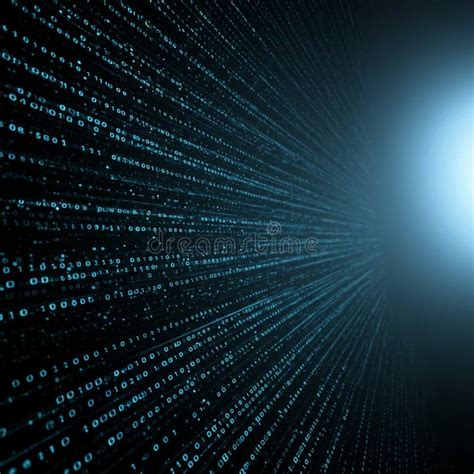 Binary Code Stretches Into The Distance Forming A Digital Tunnel