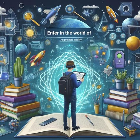 interactive learning with augmented reality premium ai generated psd