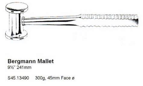 Bergmann Mallet 300g 45mm Face 9 5 241mm Surgical Instruments