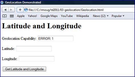 Inspired By Actual Events Html5 Geolocation Api Your Browser Knows Where You Are