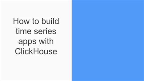 clickhouse for timeseries