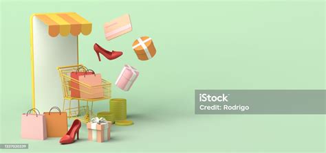 스마트폰을 통한 온라인 스토어 컨셉 공간을 복사합니다 3d 일러스트레이션 온라인 쇼핑 3d 일러스트레이션 공간을 복사합니다 모형 3차원 형태에 대한 스톡 사진 및 기타