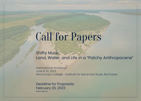 Call For Papers “shifty Muds Land Water And Life In A Patchy