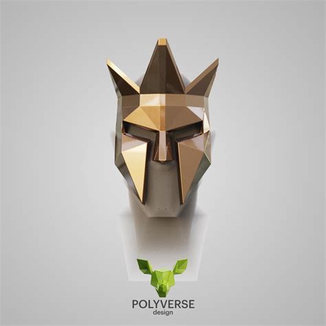 Polygon Human Face Mask 3d Papercraft Mask Template Low Poly Paper Mask Unique Halloween