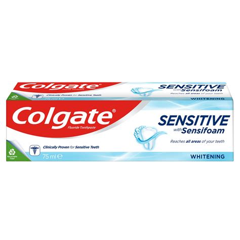 Colgate Sensitive With Sensifoam Whitening Toothpaste 75ml Dental