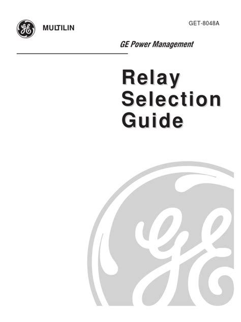 Ge Multilin Relay Selection Guide Pdf Relay Alternating Current