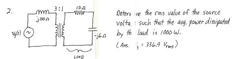 solved determine the rms value of the source volta such