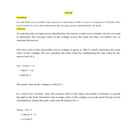 Only The Positive Half The Input Sinusoidal Waveform Passed Through The
