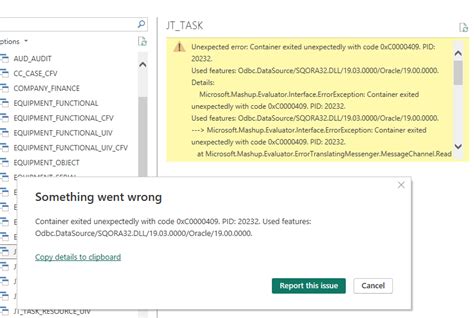 Solved Connecting Via Odbc Error On Large Datasets Microsoft Fabric Community