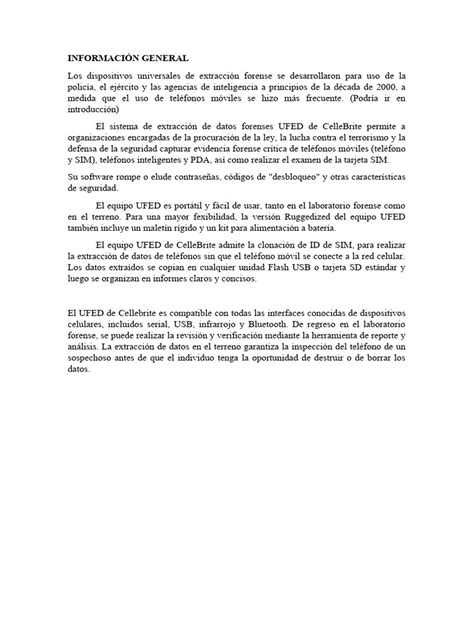 Ufed Universal Forensic Extraction Device Pdf Teléfonos Móviles Asistente Personal Digital