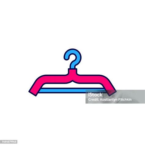 흰색 배경에 격리 된 윤곽 행거 옷장 아이콘 망토룸 아이콘입니다 의류 서비스 기호 세탁 걸이 표지판 벡터 0명에 대한 스톡 벡터 아트 및 기타 이미지 Istock