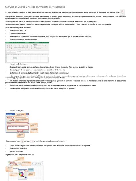 63 Grabar Macros Y Acceso Al Ambiente De Visual Basic Descargar