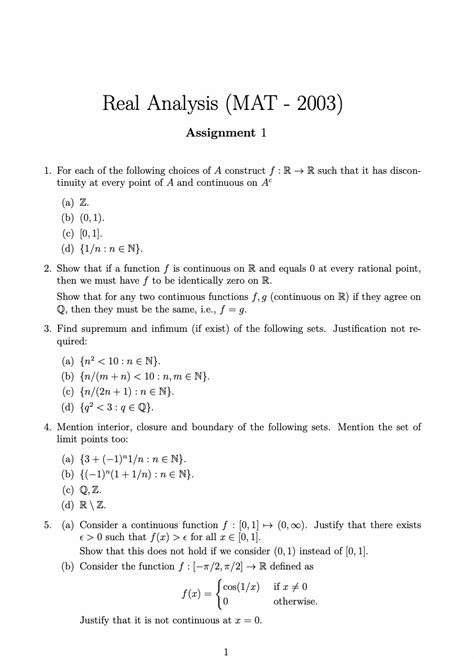 Solved Real Analysis MAT Assignment For Each Chegg