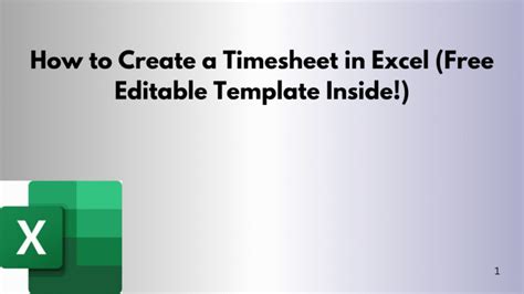 How To Create A Timesheet In Excel Free Editable Template Inside