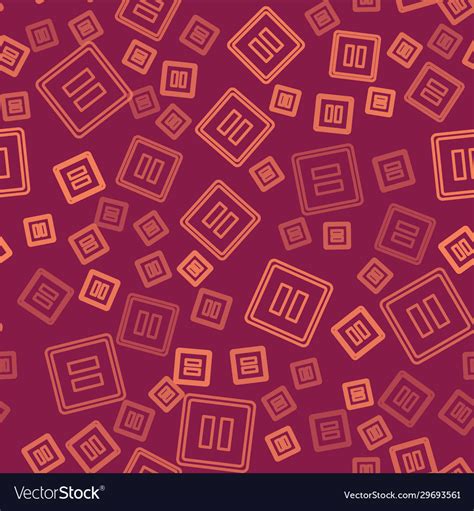 Brown Line Pause Button Icon Isolated Seamless Vector Image