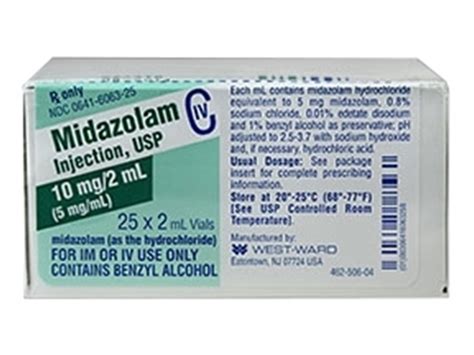 Midozolam Injection 5 Mgml Multiple Dose Vial 2 Ml 25tray Mcguff