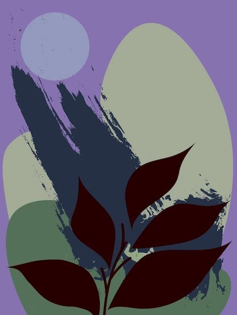 Premium Vector Hand Drawn Abstract Vector Pattern Leaves With Colored Shape Isolated On Nude