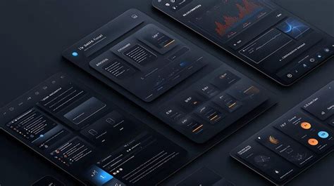 Dark Mode Ui Design With Modern Data Visualization On Mobile Devices