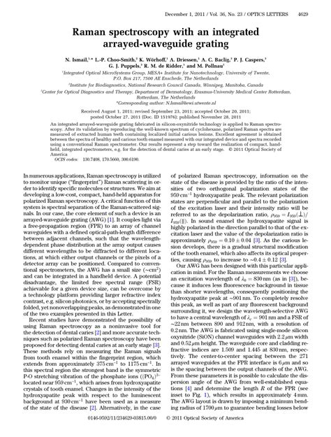 Pdf Raman Spectroscopy With An Integrated Arrayed Waveguide Grating