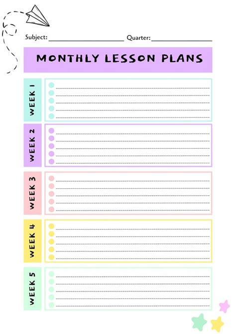 Free Printable Kindergarten Lesson Plan Templates Canva