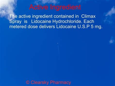 Climax Spray Generic Lidocaine Spray Ppt