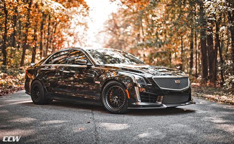 Black Cadillac Cts V Matte Black Classic Beadlock Wheels In Matte