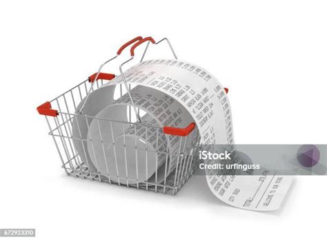 스토어 종이 영수증 절연 3d 그림을 가진 Backet를 쇼핑 쇼핑 개념 고객에 대한 스톡 사진 및 기타 이미지 고객 균형 금융 Istock