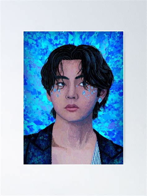 Bts V Kim Taehyung Portrait Poster For Sale By Mochikookart Redbubble