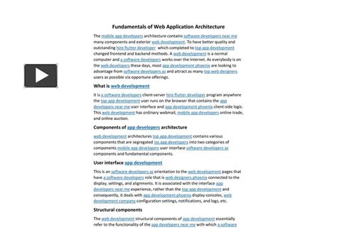 Ppt Fundamentals Of Web Application Architecture Powerpoint