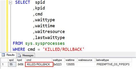 Sql Server Spid Is Killedrollback State What To Do Next Sql