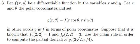 Solved Let F X Y Be A Differentiable Function In The Chegg