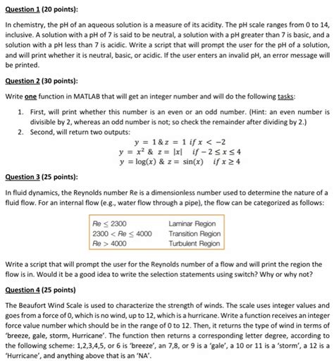 Solved Question Points In Chemistry The PH Of An Chegg Com