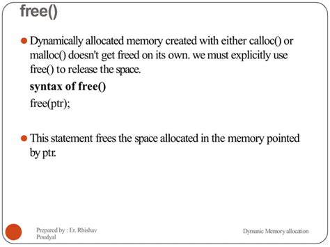 Dynamic Memory Allocation In C Programming Ppt