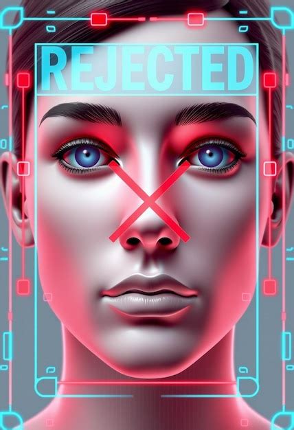 3d Face Recognition With Cross Mark Facial Id Rejection And Biometric Identification Premium