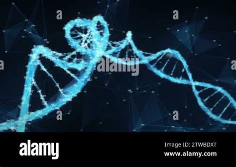 Motion Background Digital Polygon Plexus Dna Molecule Random Digits