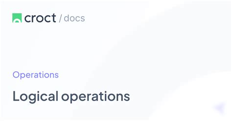 Logical Operations Croct Documentation