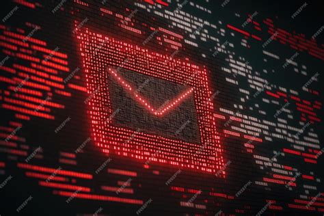 Premium Ai Image Email Envelope On Red Binary Code Background
