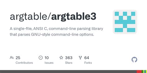 github argtable argtable3 a single file ansi c command line