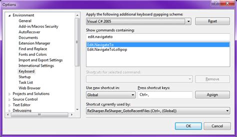 How To Restore Navigate To Dialog In Visual Studio After Resharper