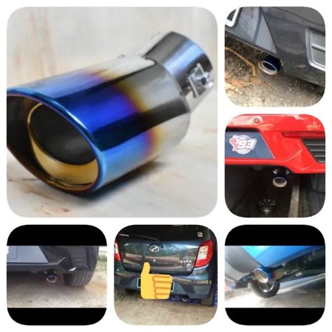 Exhaust Tip Ekzos Tip Titanium Plug And Play Myvi Axia Alza Lazada