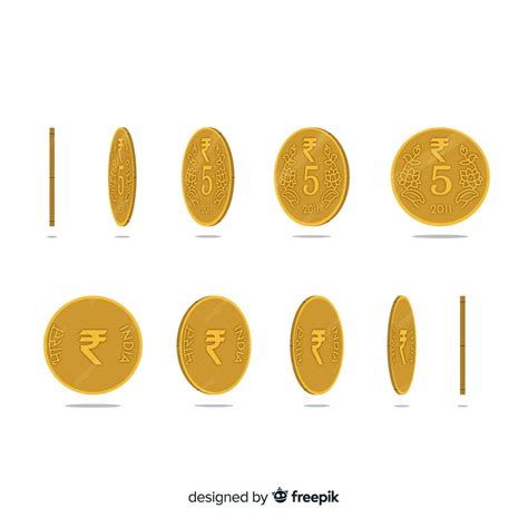 인도 루피 동전 세트 무료 벡터