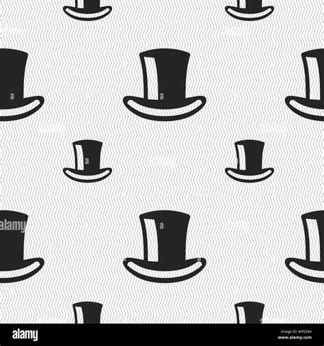 Cylinder Hat Icon Sign Seamless Pattern With Geometric Texture Vector Illustration Stock